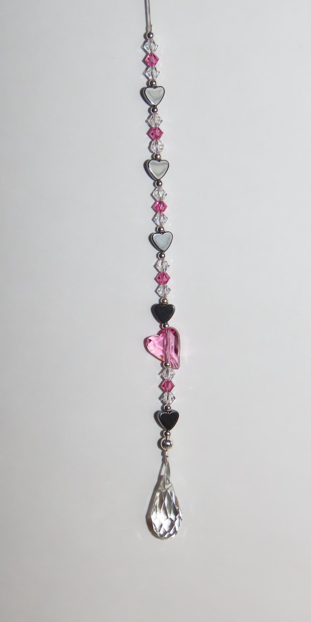 Pink Heart Crystal Suncatcher - Etsy
