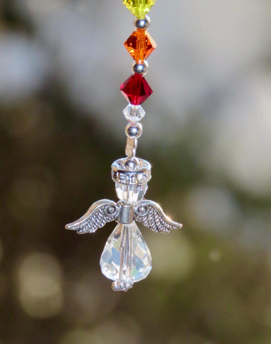 Crystal Guardian Angel Car Charm - Etsy