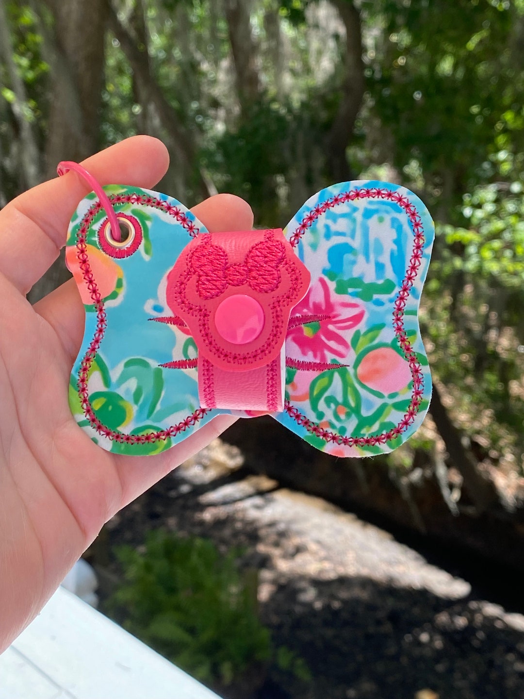 Ear Holder, Minnie Mouse Ear Holder, Minnie Bow Ear Holder, Floral Ear ...