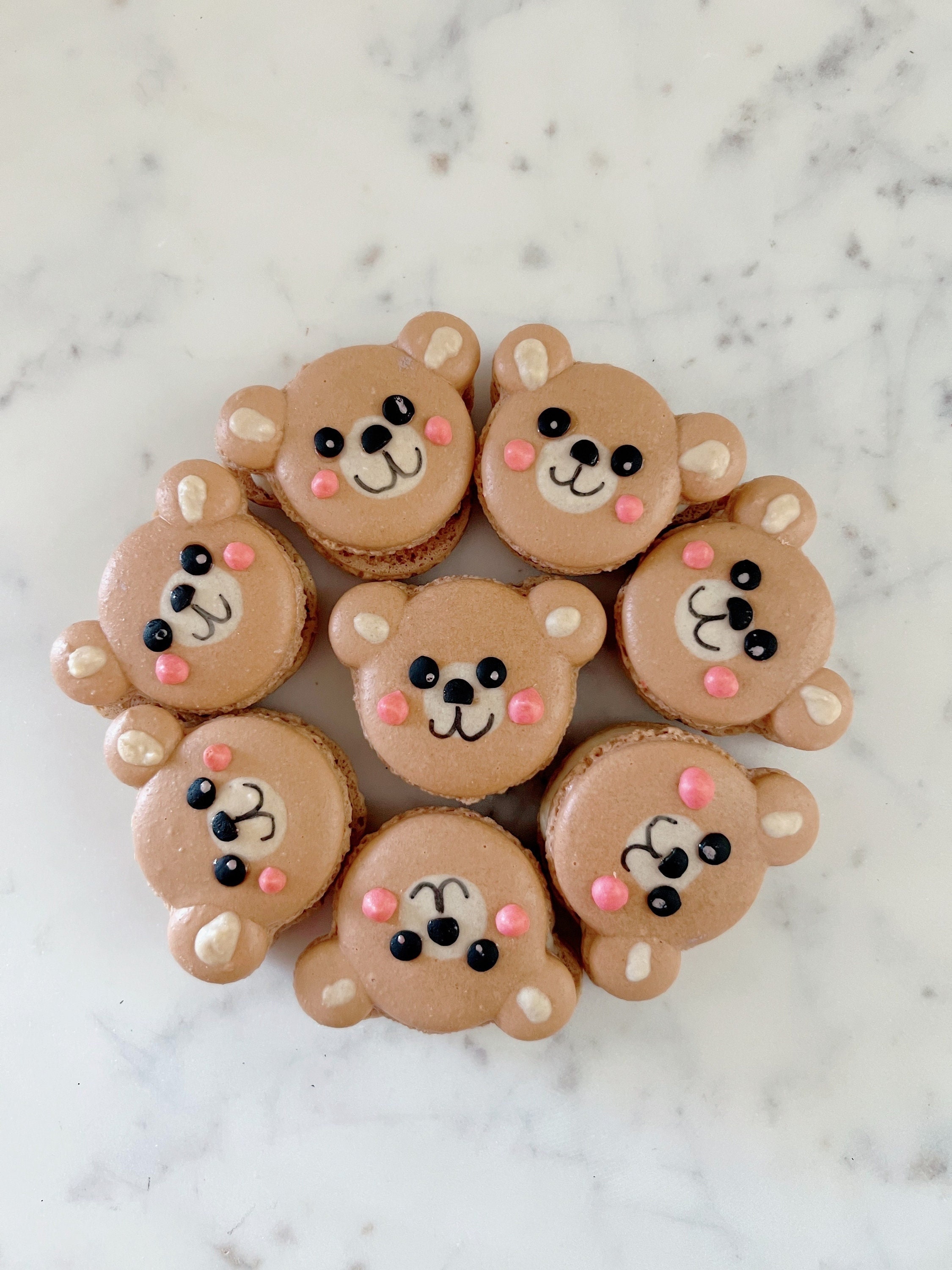 Teddy Bear French Macarons 5,10,15,20,25,30 - Etsy