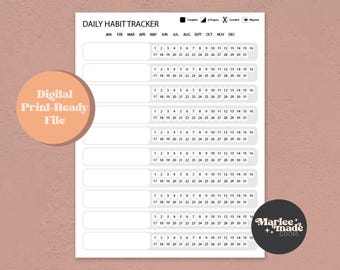 Habit Tracker | Printable Habit Tracker | Daily & Weekly Planner | Productivity Tracker | Goal ...