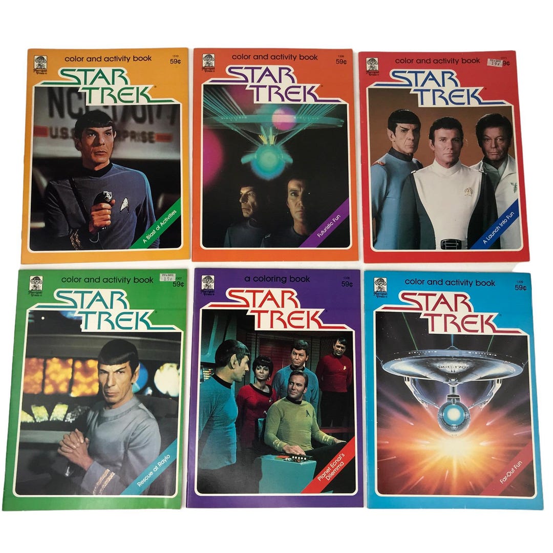 Vintage 70s 80s Star Trek Activity Coloring Books Lot of 6 Science ...