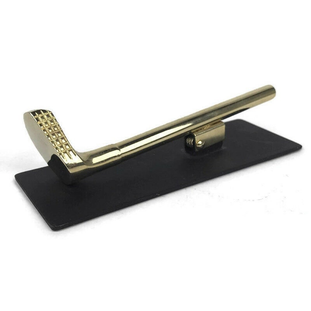 MCM Brass Figural Golf Club Desktop Paperweight Memo Clip Gold-plated ...