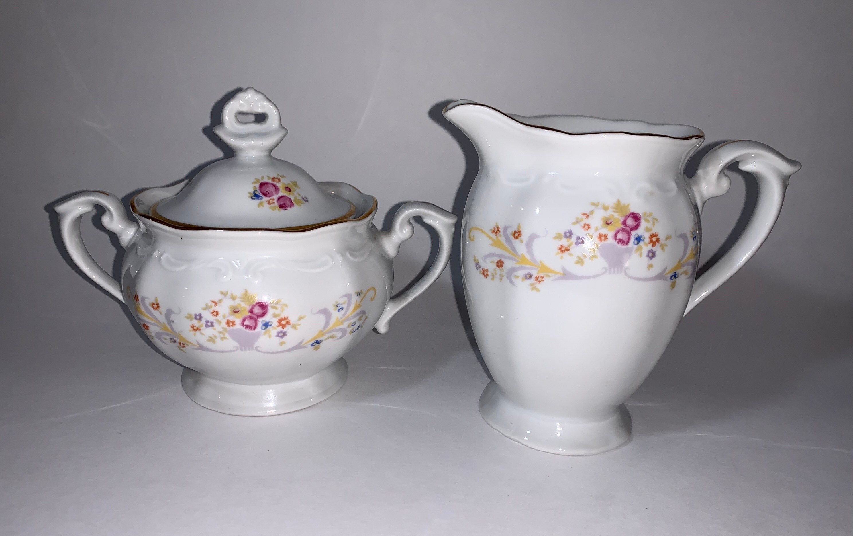 Vintage Chodziez Coffee Tea Set Made in Poland Porcelain Circa 1964 Pink Roses - Etsy