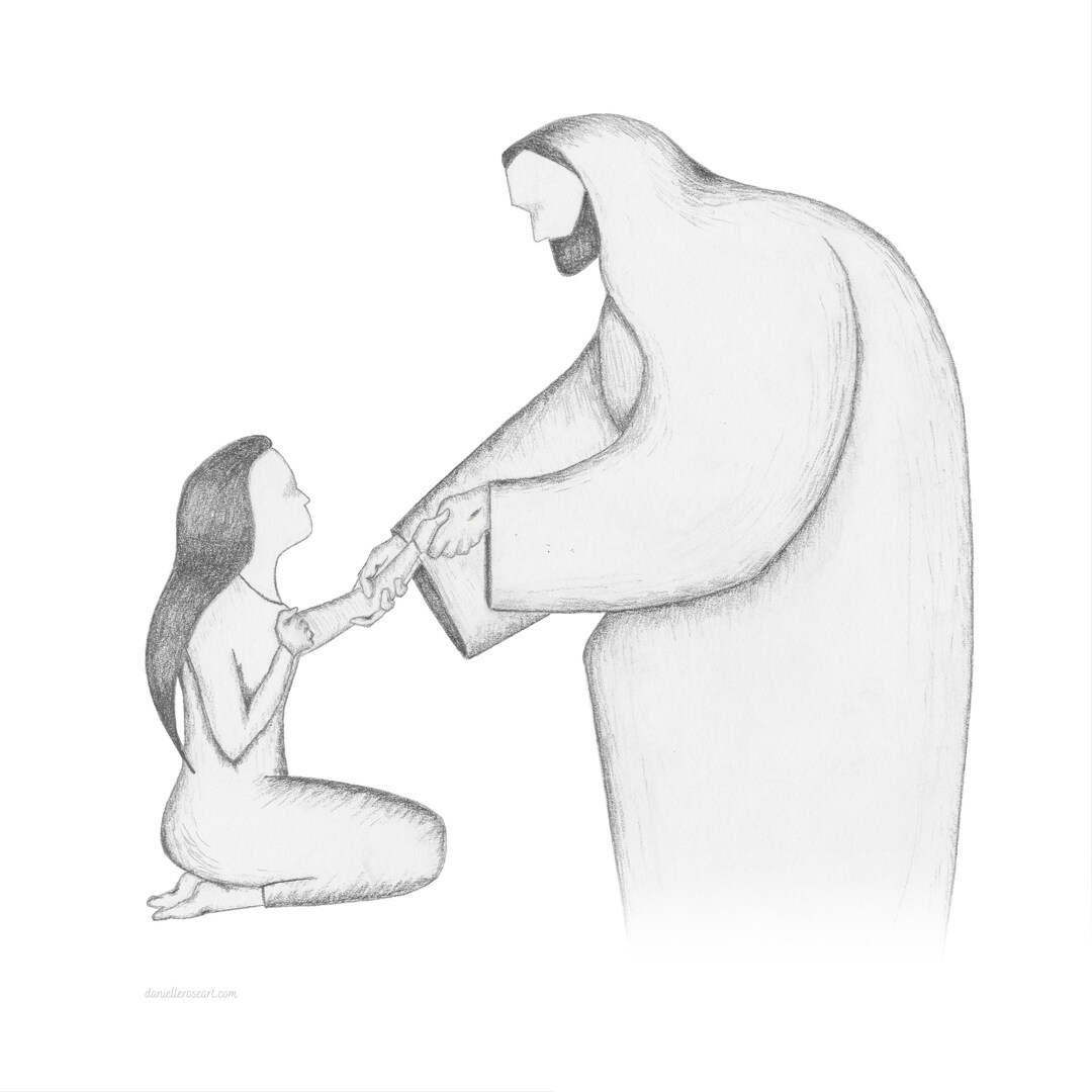 Digital Downloadable Print of Christian Jesus Lifting up a Suffering ...