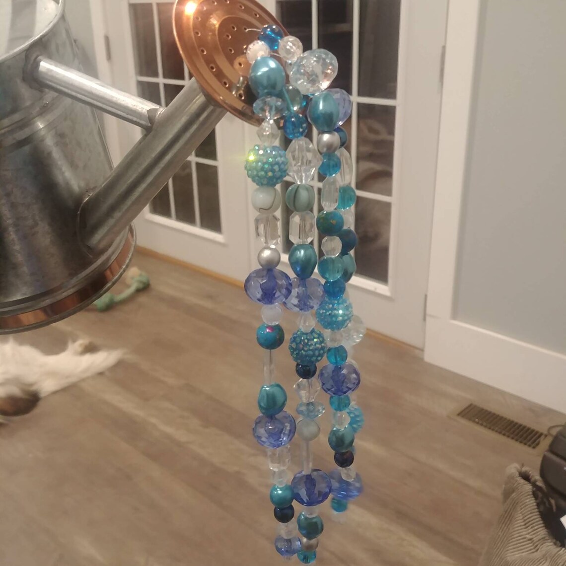 Blue Crystal Pouring Watering Can Sun Catcher Copper and - Etsy