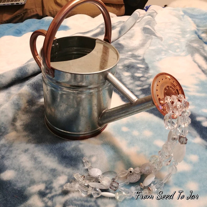 Blue Crystal Pouring Watering Can Sun Catcher Copper and - Etsy