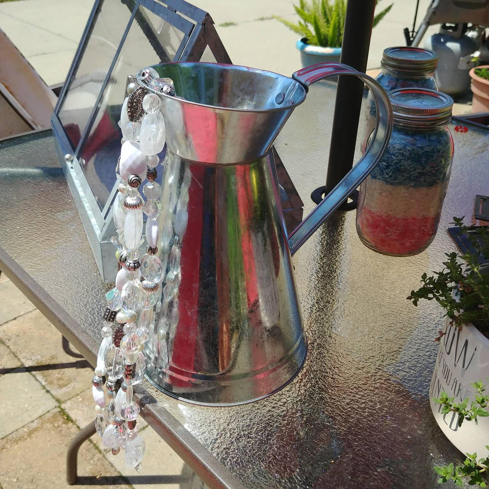 Crystal Pouring Watering Can Large Metal Pitcher Garden Art - Etsy