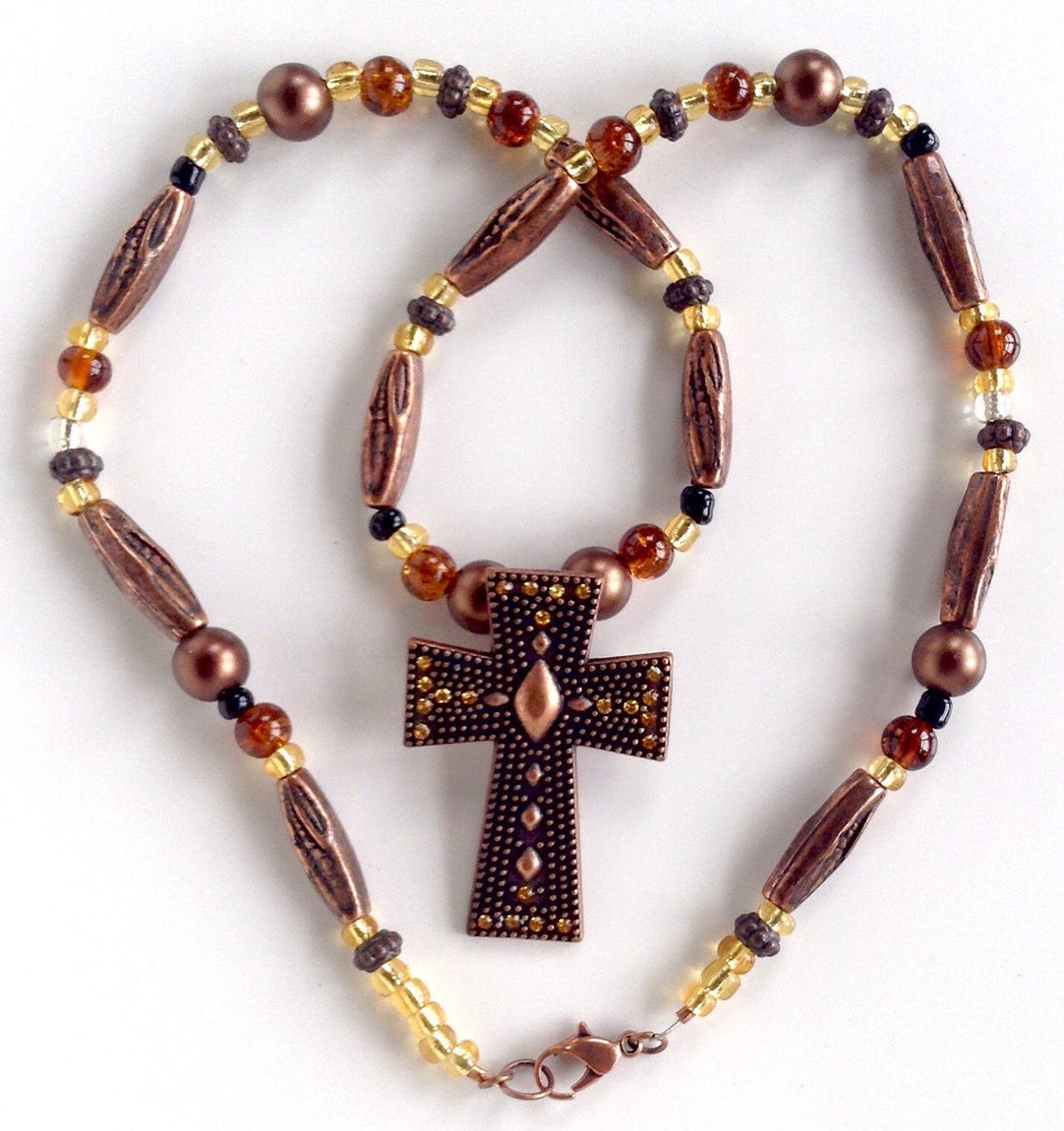 Rustic Copper Cross Necklace - Etsy