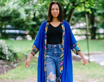 African Print Long Jacket - Etsy