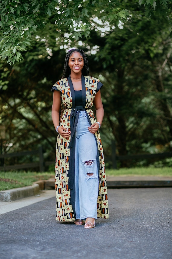 African Print Maxi Duster - Etsy