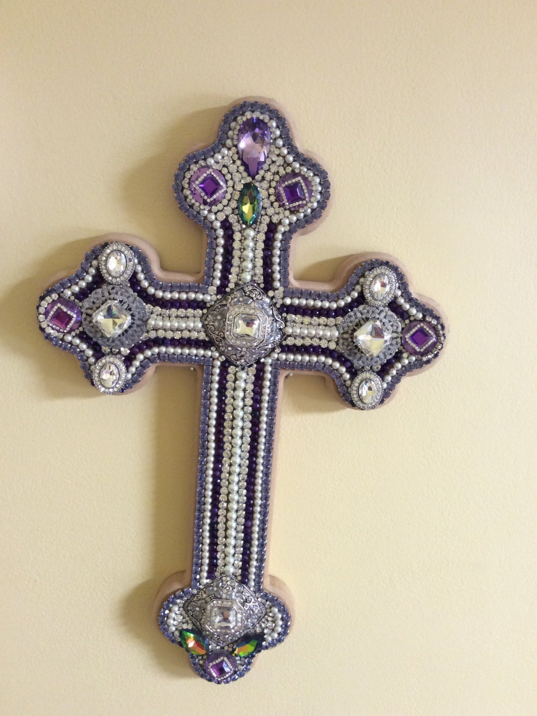 Purple Rain, Rhinestone Wall Cross - Etsy
