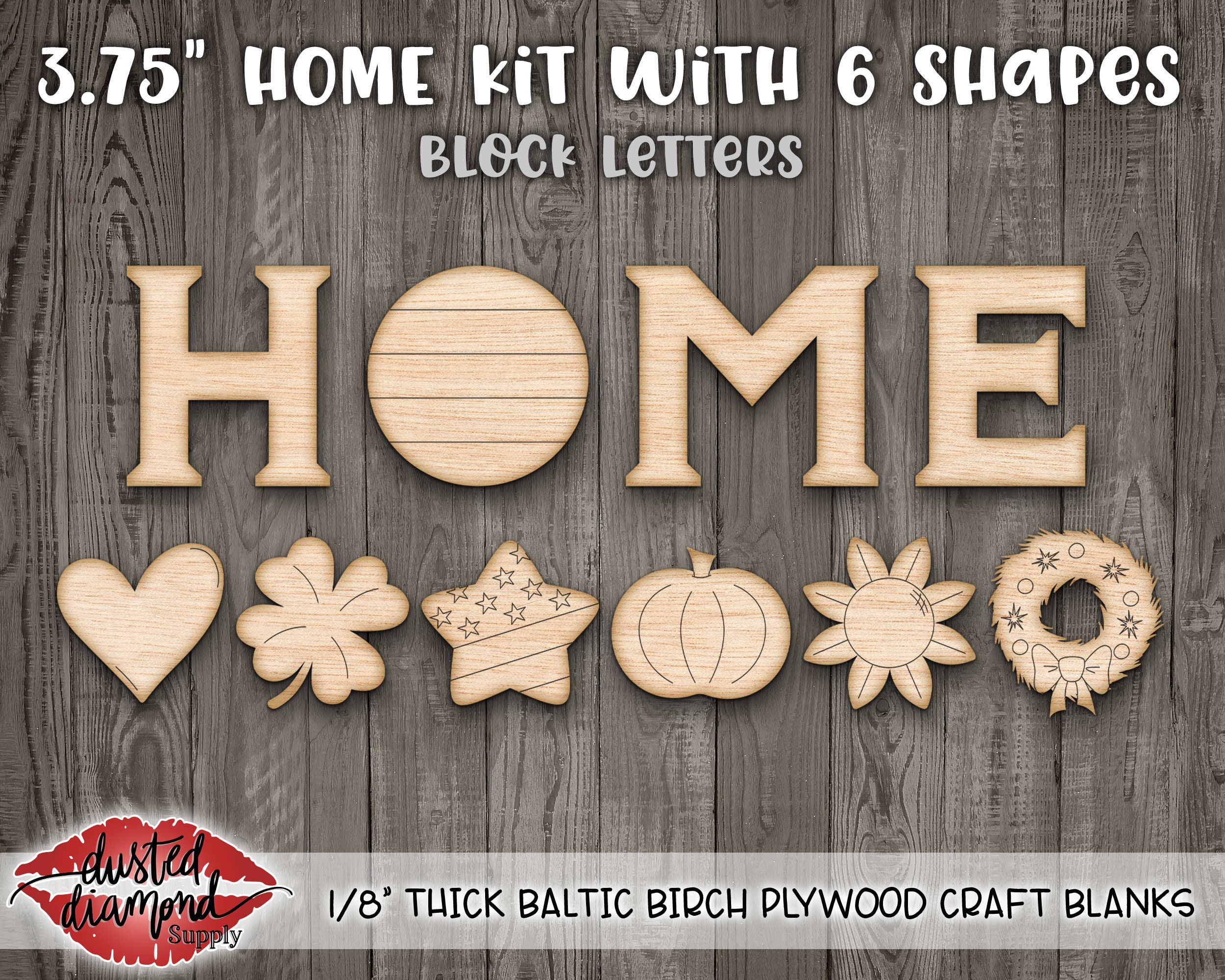 3.75 Blank Interchangeable HOME DIY Kit Block Letters - Etsy