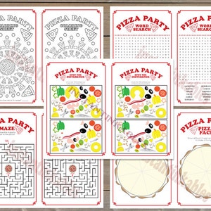 Pizza Party Games! Printable Party Games, Kids Printable Party, School ...