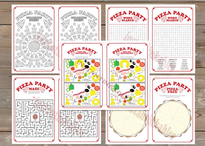 Pizza Party Games! Printable Party Games, Kids Printable Party, School ...