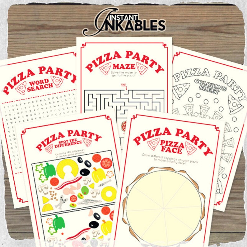 Pizza Party Games! Printable Party Games, Kids Printable Party, School ...