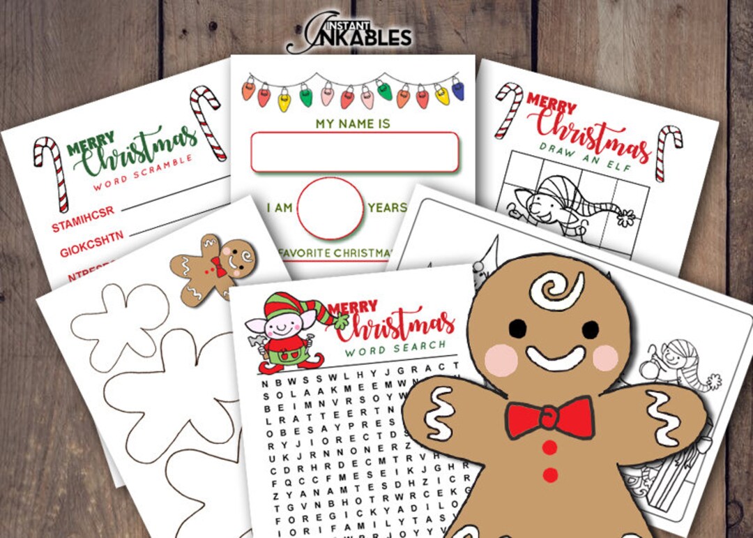 2023 Christmas Printable Activity Sheets, Whimsical Holiday, Elves ...