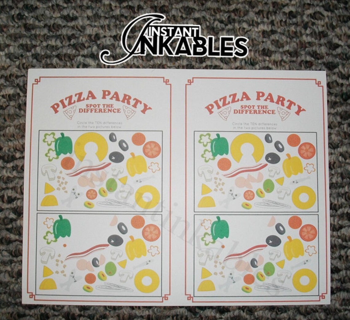 Pizza Party Games! Printable Party Games, Kids Printable Party, School ...
