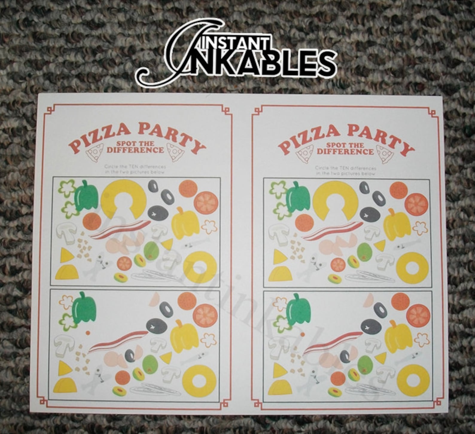 Pizza Party Games! Printable Party Games, Kids Printable Party, School ...