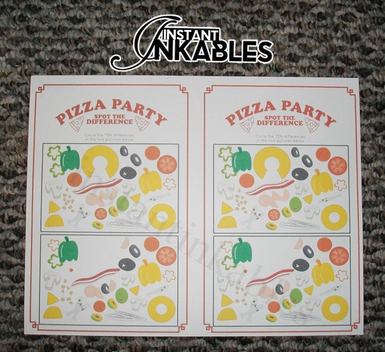 Pizza Party Games! Printable Party Games, Kids Printable Party, School ...