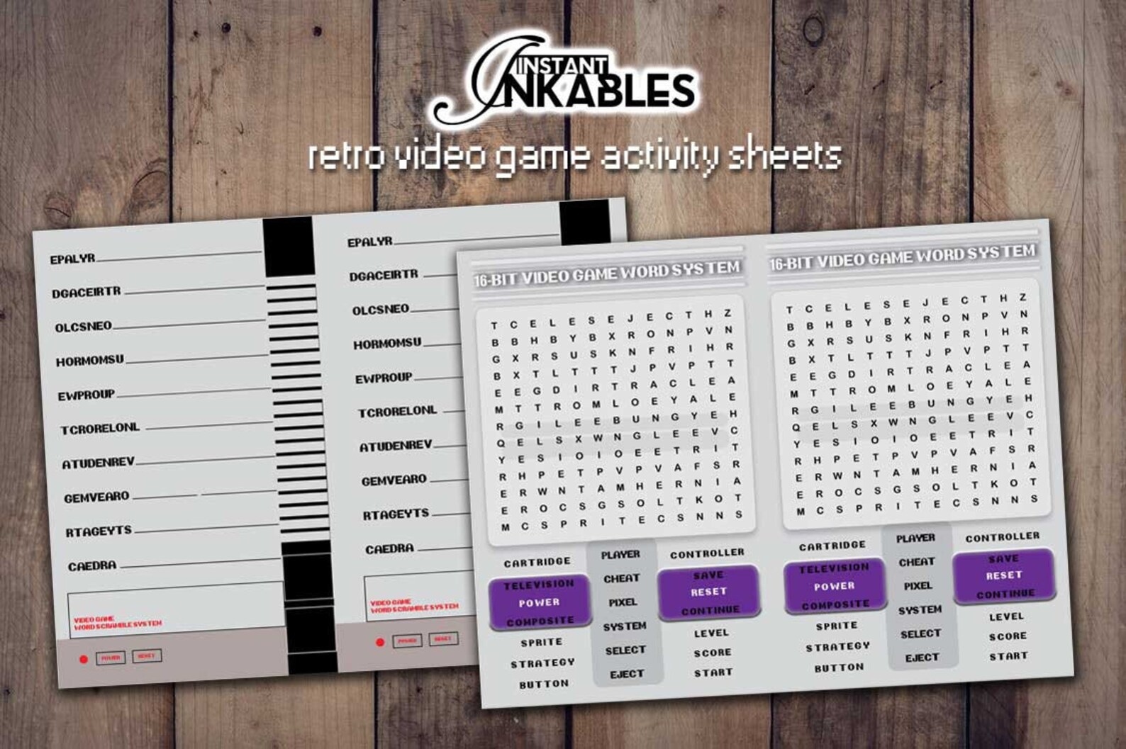 Retro Video Game Party Activity Sheets, NES SNES Gamer Party, Retro ...