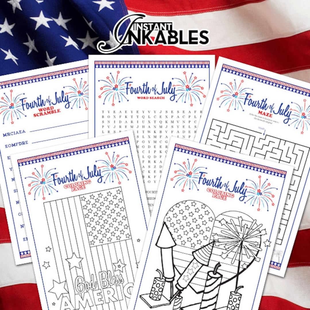 Hojas de actividades imprimibles para la fiesta del 4 de julio Juegos ...