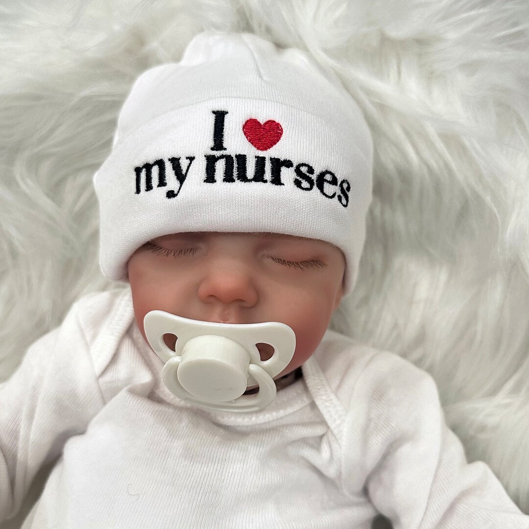 Baby Hat for the NICU or PICU - I Love My Nurses - Preemie Beanie ...