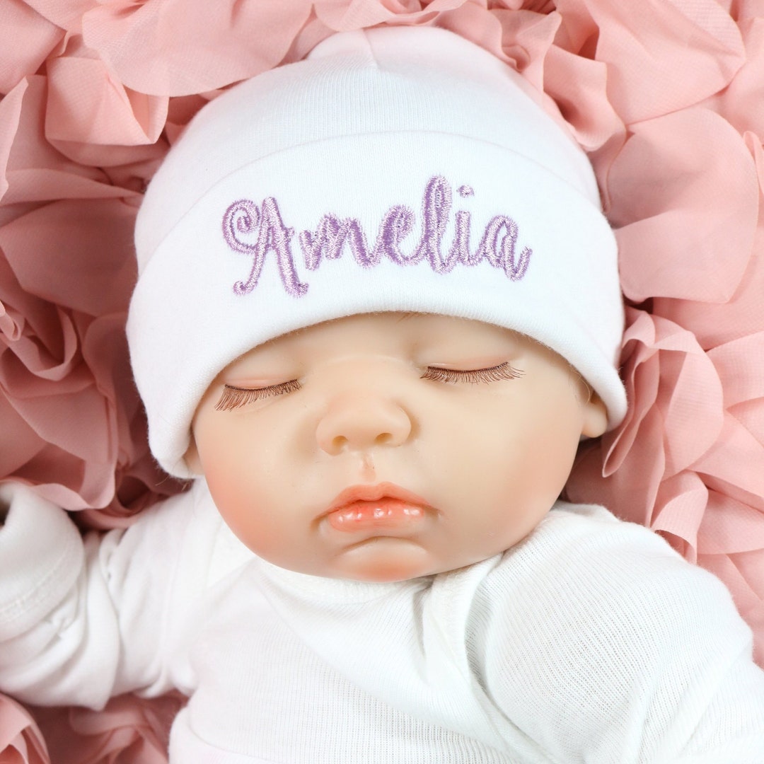 Personalized Baby Hat: Custom Name, Preemie Newborn Gift | Sizes Micro ...