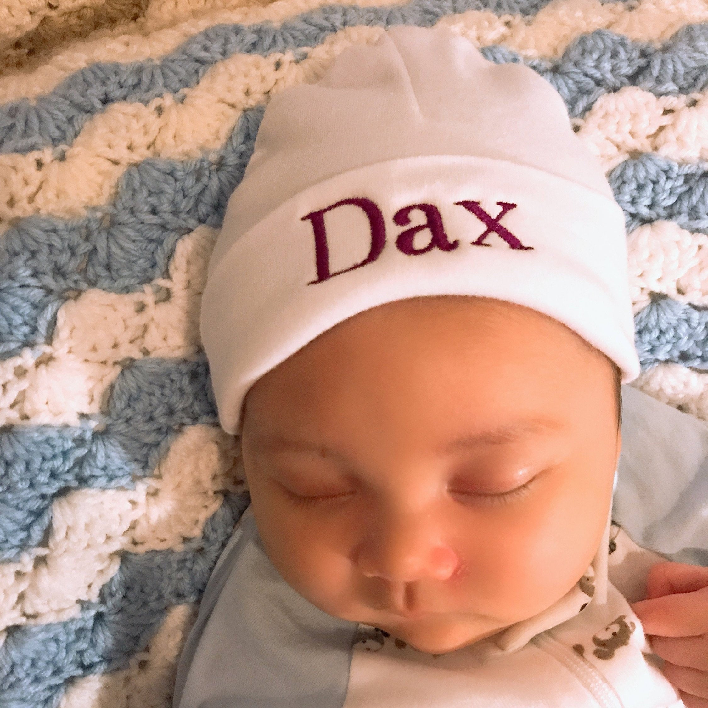 Personalized baby hat - micro preemie / preemie / newborn / 0-3 months ...