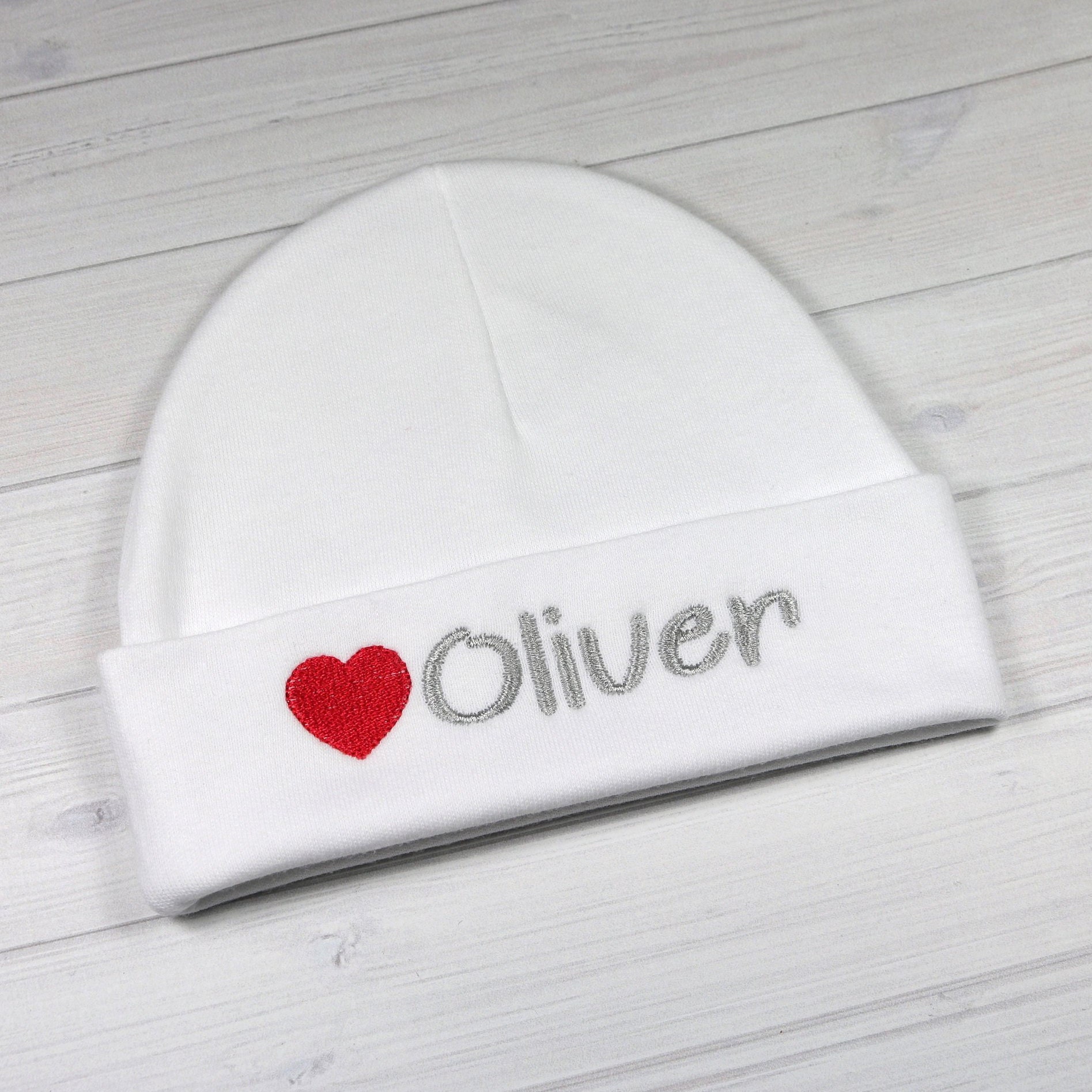 Personalized baby hat with heart - micro preemie / preemie / newborn ...