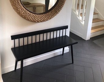 CHERRY LOW BACK Spindle Bench, Shaker Bench, Entry Bench, Short Bench ...