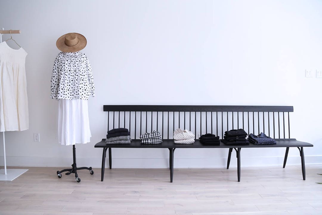 EBONIZED SPINDLE BENCH, Shaker Bench, Entry Bench, Dining Bench, Bench ...