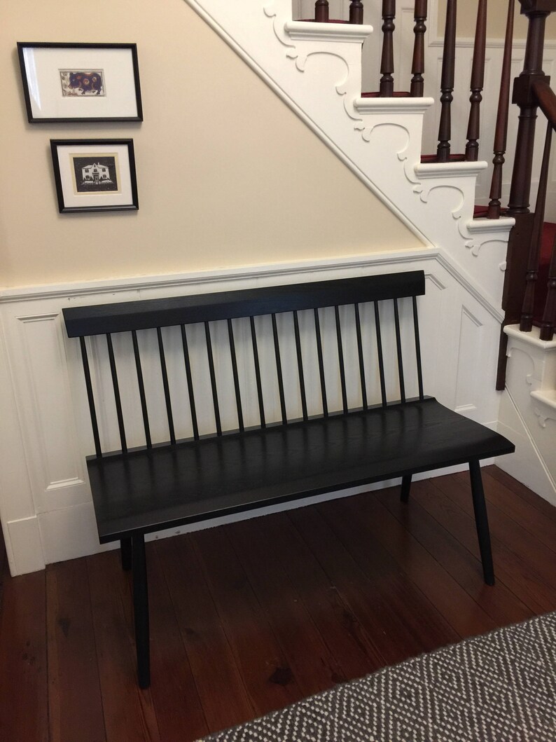 EBONIZED SPINDLE BENCH Shaker Bench Entry Bench Dining | Etsy