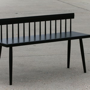 EBONIZED LOW BACK Spindle Bench, Shaker Bench, Entry Bench, Short Bench ...