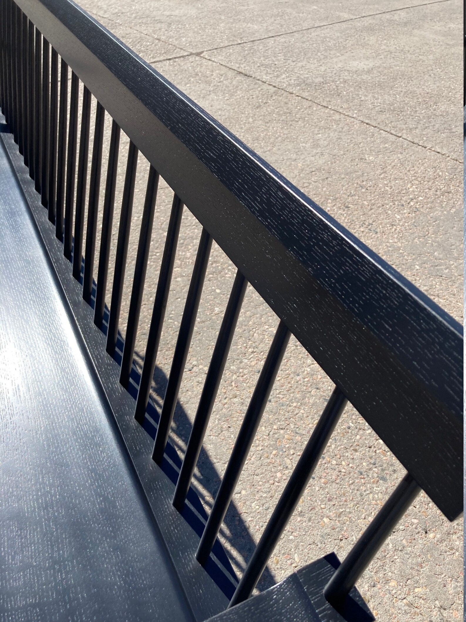 EBONIZED SPINDLE BENCH With Arms Black Shaker Style Bench | Etsy