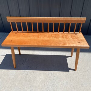 CHERRY LOW BACK Spindle Bench, Shaker Bench, Entry Bench, Short Bench ...