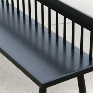 EBONIZED LOW BACK Spindle Bench, Shaker Bench, Entry Bench, Short Bench ...