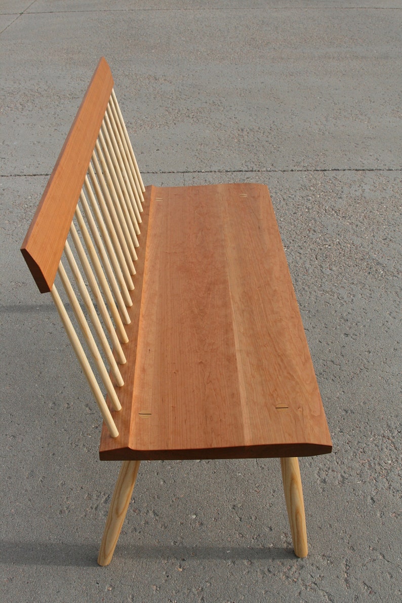 Cherry/ash Spindle Back Bench Dining Room Bench Entry Bench | Etsy