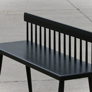 EBONIZED LOW BACK Spindle Bench, Shaker Bench, Entry Bench, Short Bench ...
