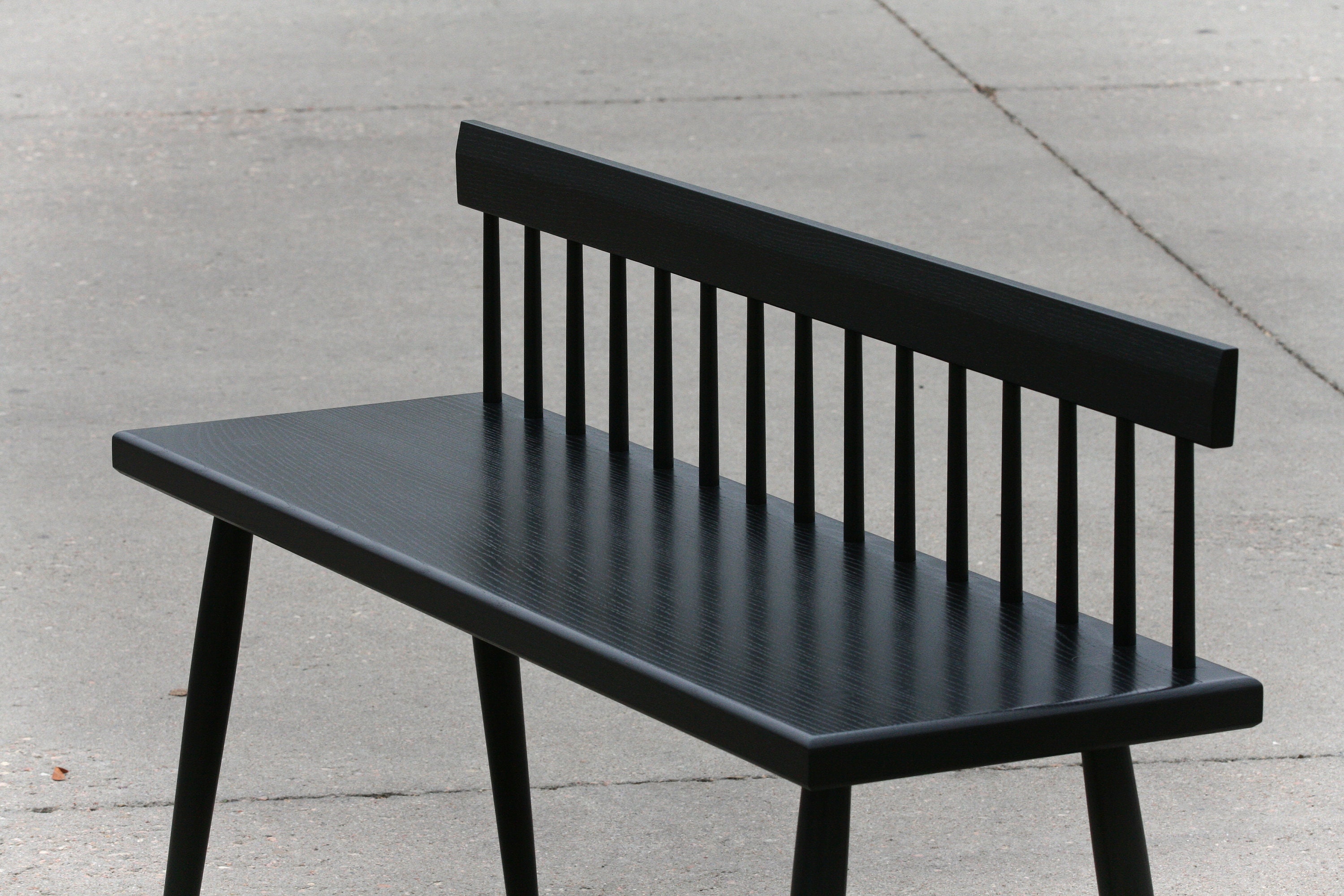 EBONIZED LOW BACK Spindle Bench Shaker Bench Entry Bench Short Bench Bench With Back Black Bench Windsor Bench Spindle Bench Etsy