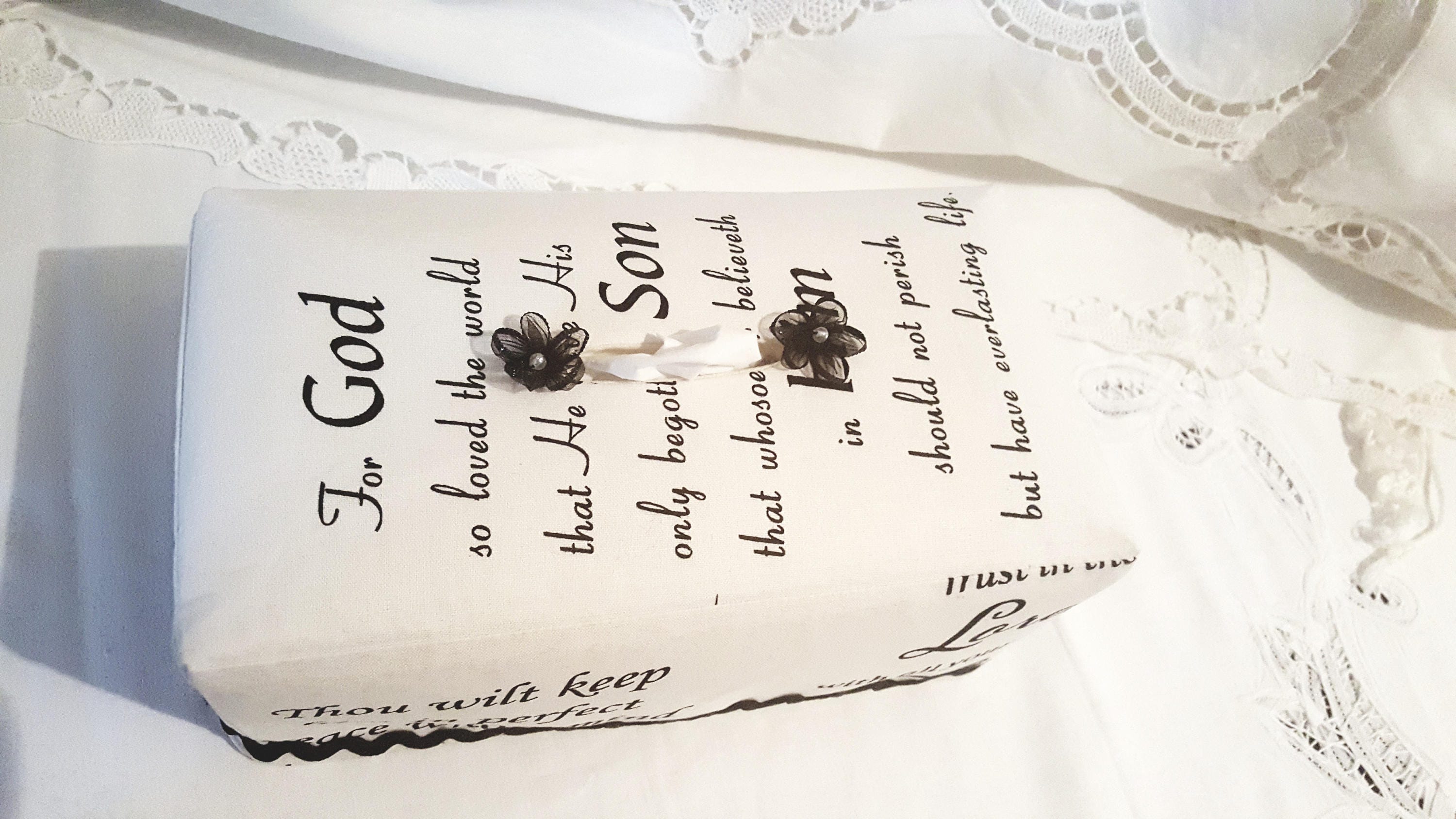 Bible verses Fabric Tissue Box Cover Tissue box holder with | Etsy