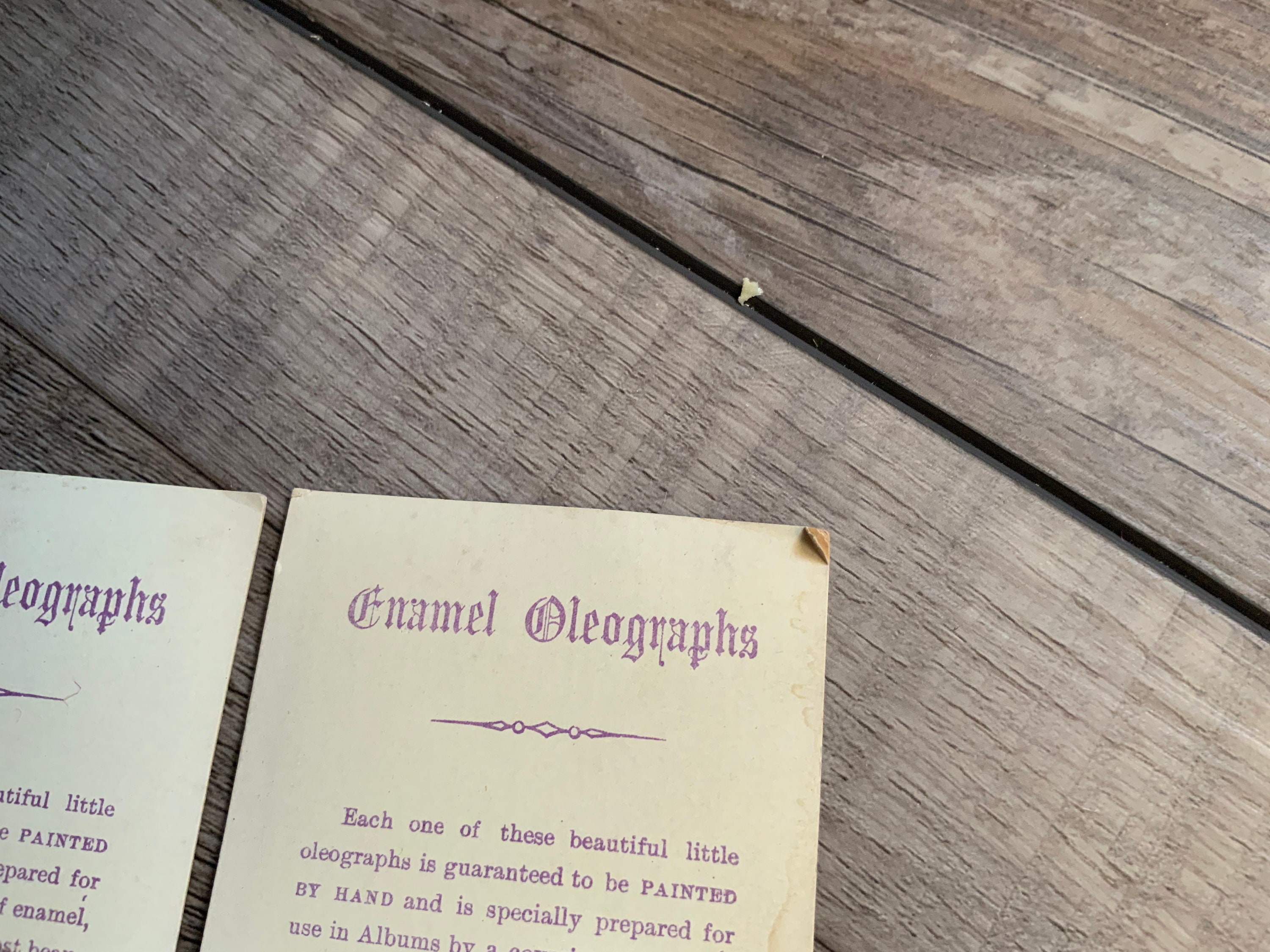 Victorian Enamel Little Oleographs Cards Hand Painted CR&C London Set ...