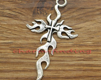 Cross and flames | Etsy