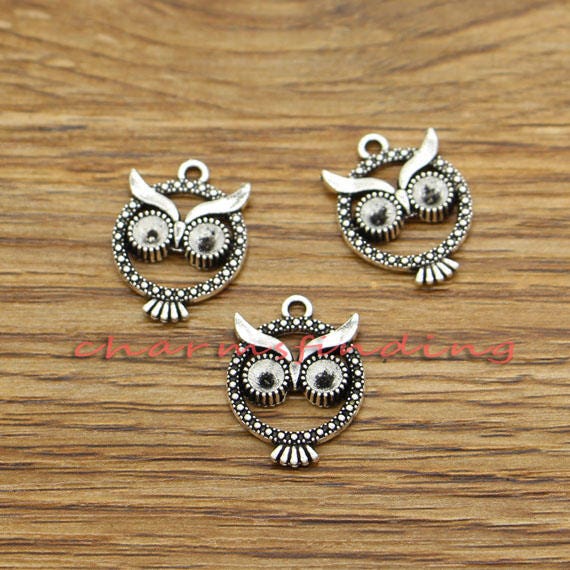 30pcs Owl Charms Bird Animal Charm Antique Silver Tone 15x20mm | Etsy