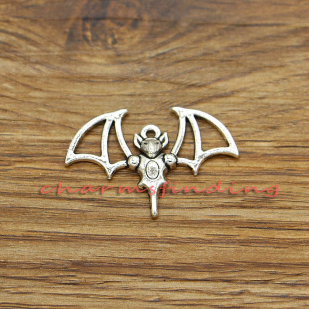 20pcs Bat Charms Halloween Charm Antique Silver Tone 33x23mm Cf3390 - Etsy