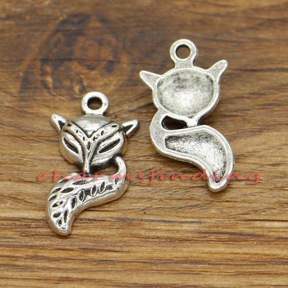 20pcs Fox Charms Animal Charm Antique Silver Tone 13x24mm - Etsy