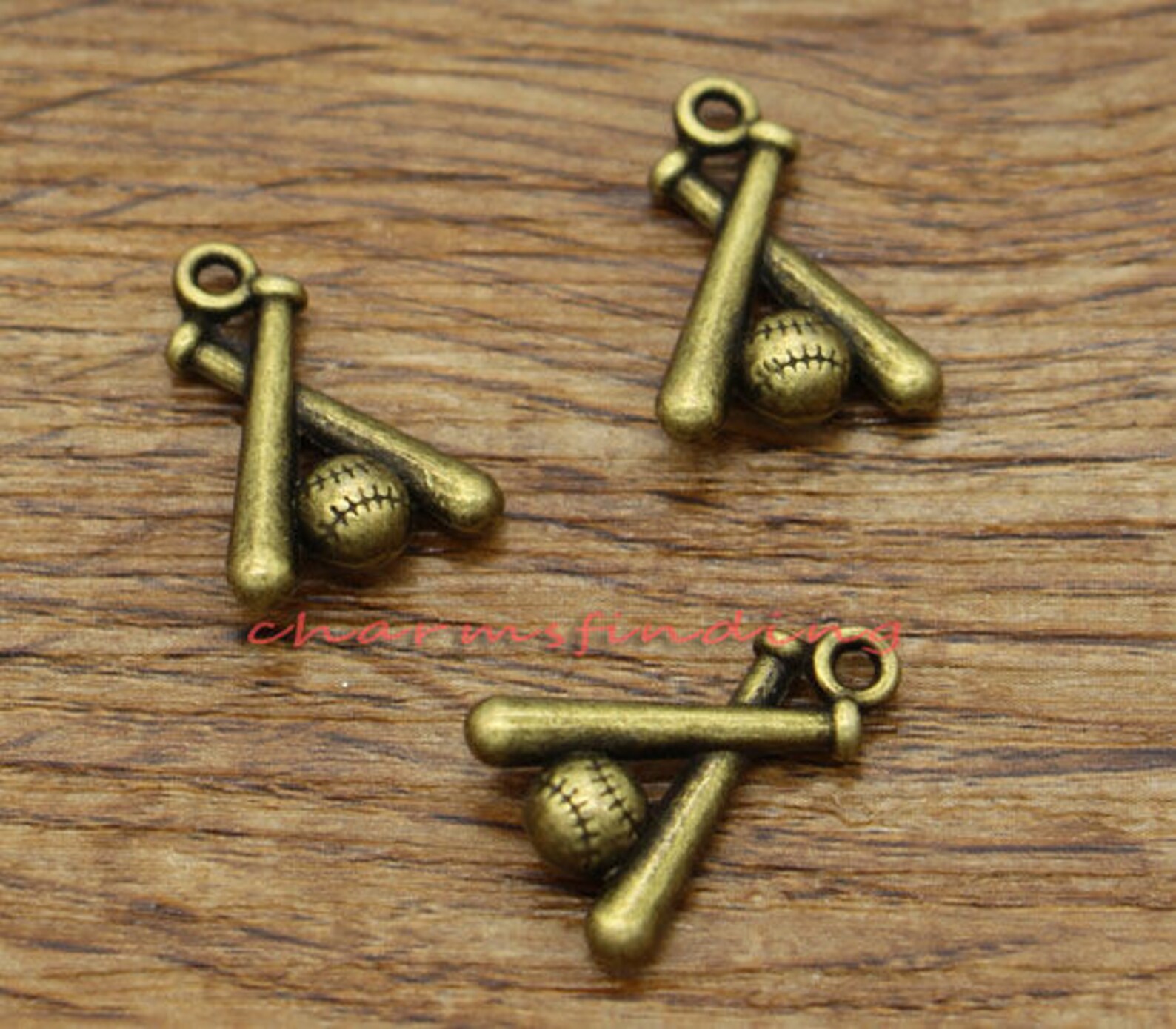 20pcs Baseball Charms 2 Sided Play Ball Charms Antique Bronze | Etsy