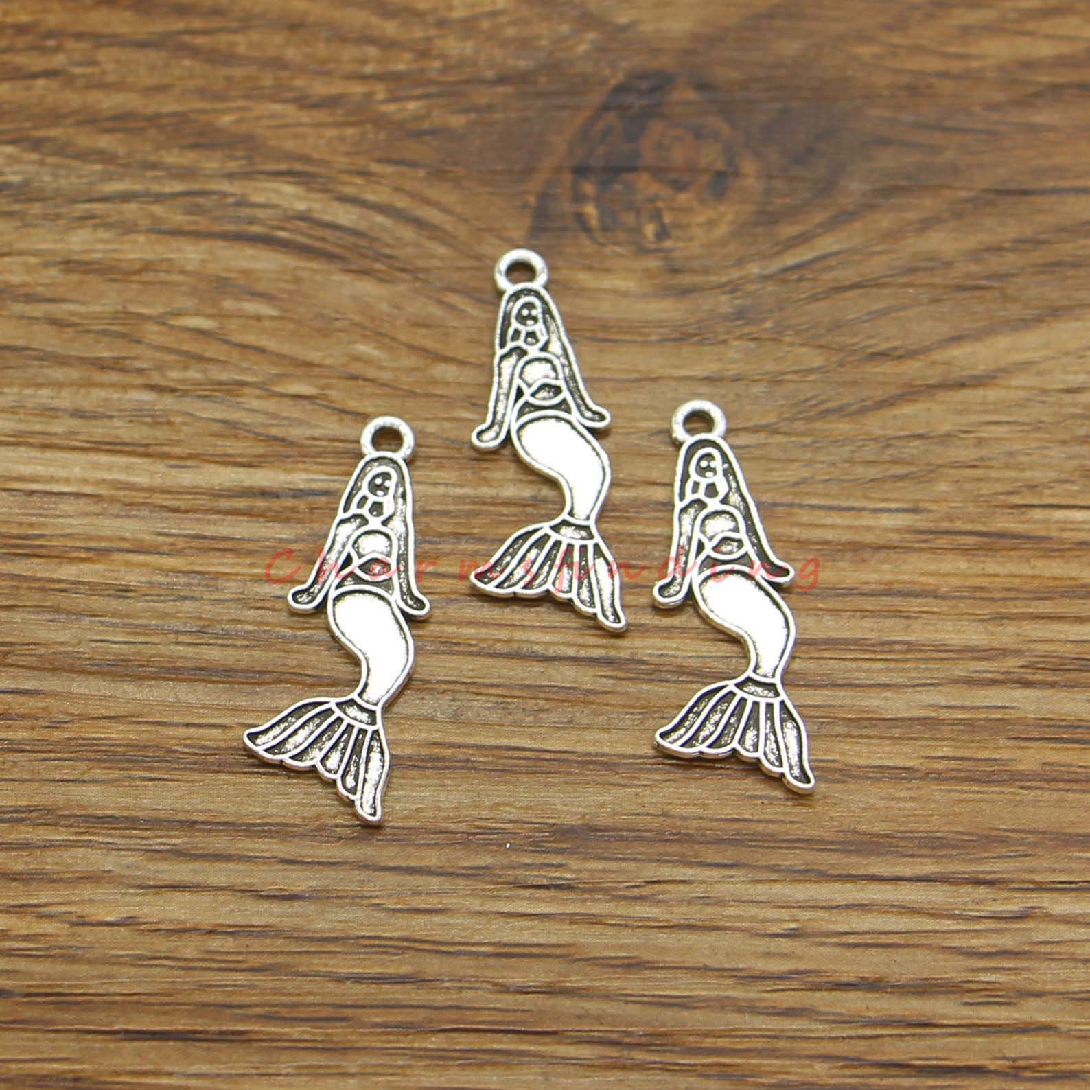 30pcs Mermaid Charms Ocean Sea Charms Antique Silver Tone - Etsy