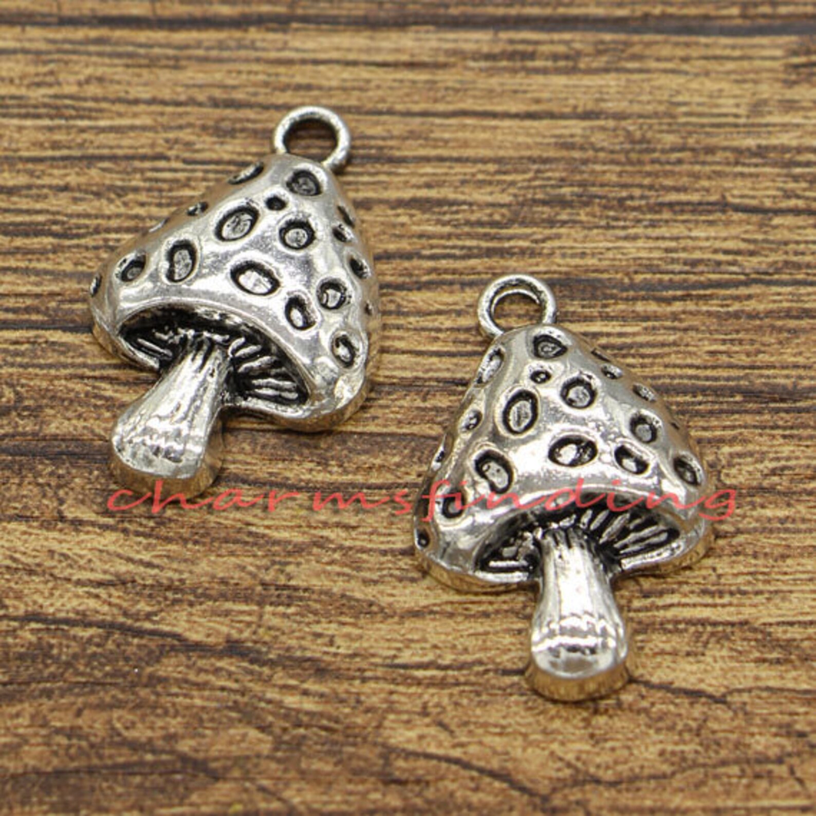 15pcs Mushroom Charms Food Charm Antique Silver Tone 18x26mm | Etsy