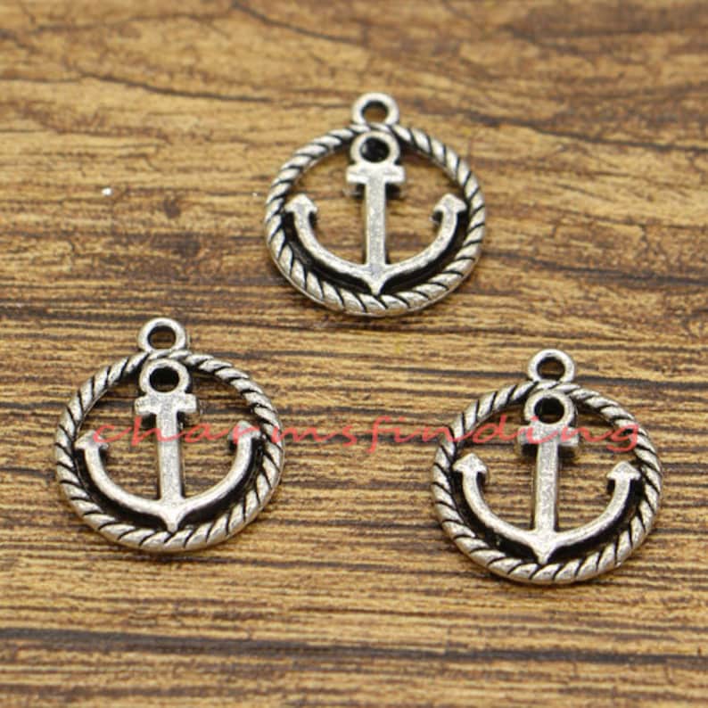 25pcs Anchor Charms Nautical Sailing Charms Antique Silver - Etsy